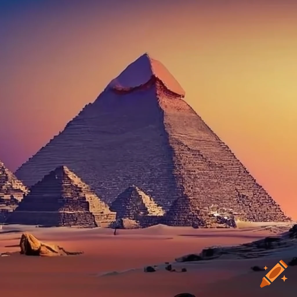 Les pyramides d'Egypte avec une pyramide de 350m de haut on Craiyon