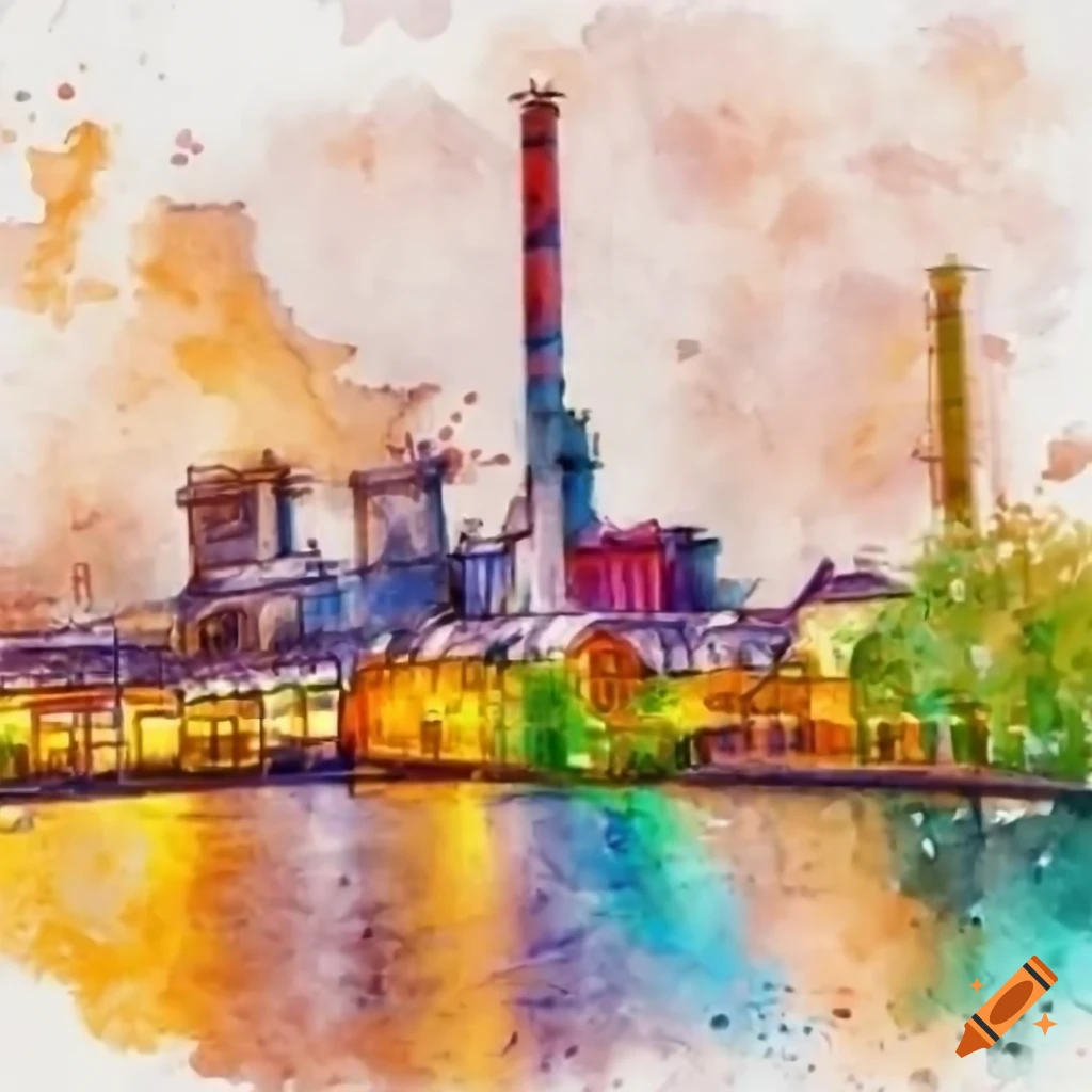 Anime style picture of a sustainable refinery in switzerland on Craiyon