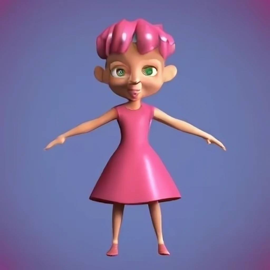 Cartoon-style 3d model in t-pose ready for animation