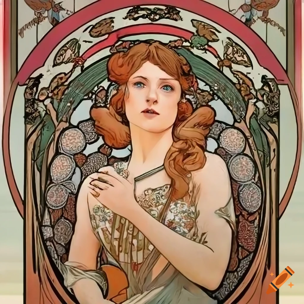 Confederate soldier artwork in alphonse mucha style