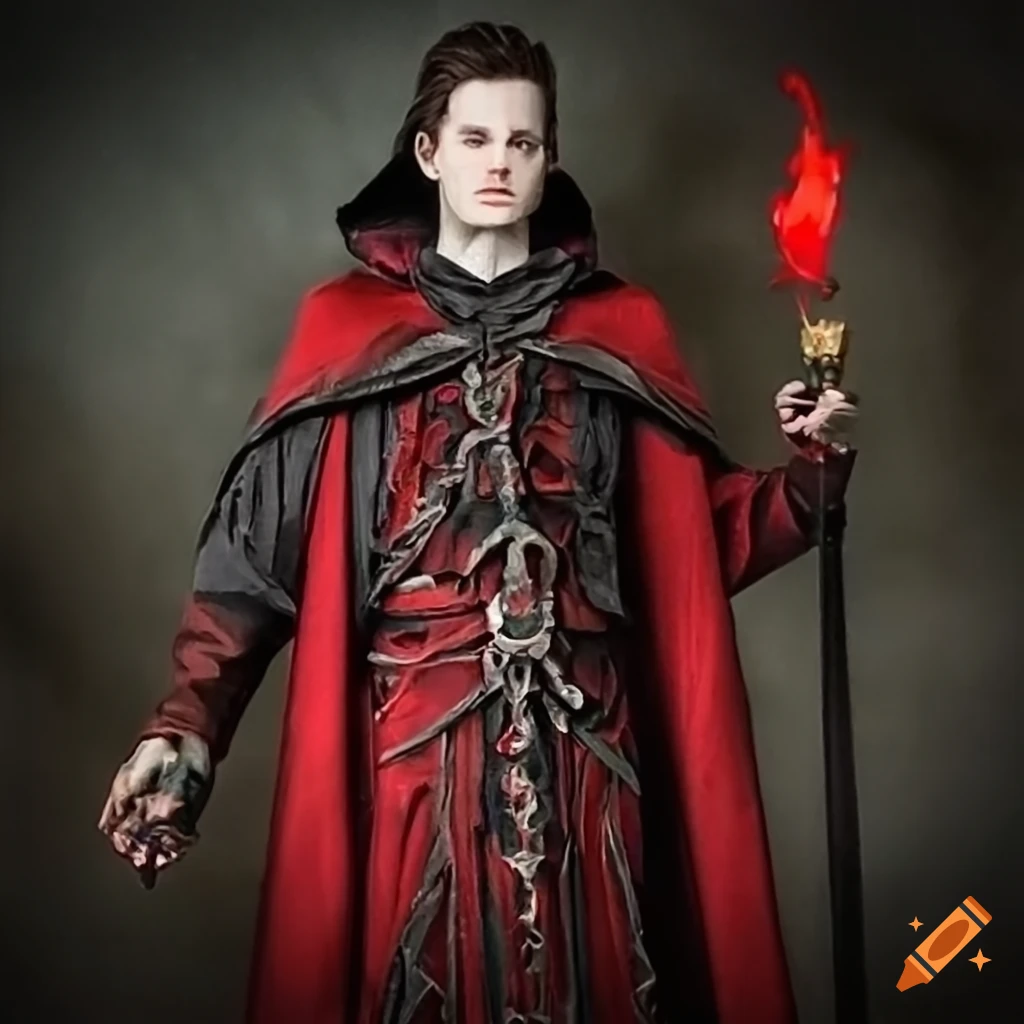 Image of a handsome dark wizard casting a spell