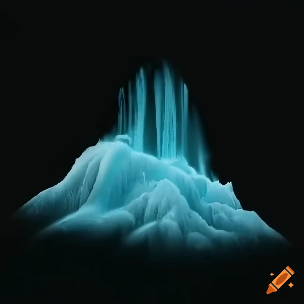 Frozen waterfalls in a 2d art style on Craiyon