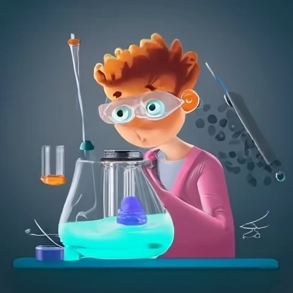 Illustration of a scientist in a science lab