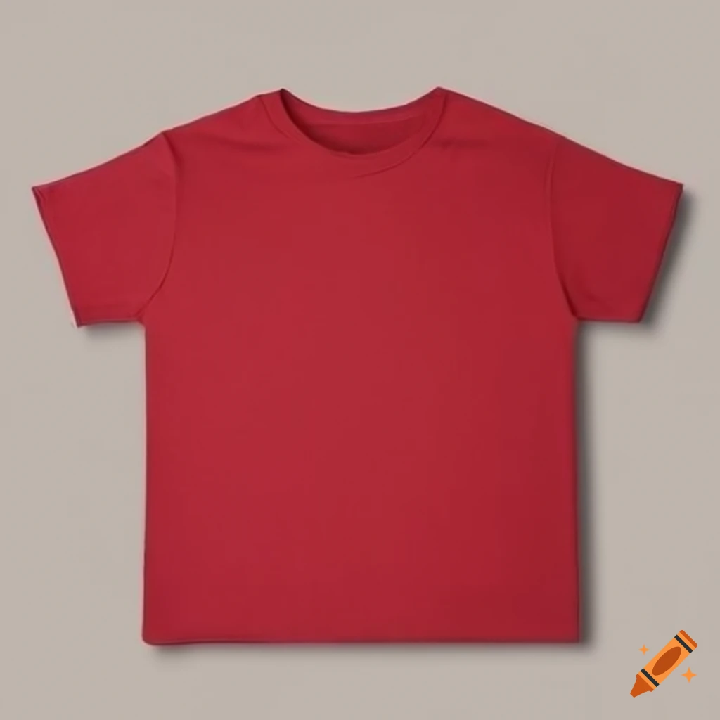 Red colored t-shirt on Craiyon