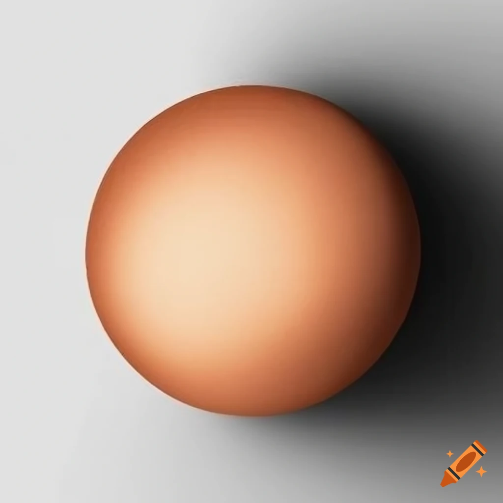 Minimalist 2d art of a clay orb on a white background