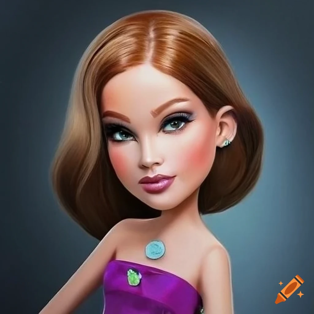 Detailed portrait of mabel pines morphing into barbie