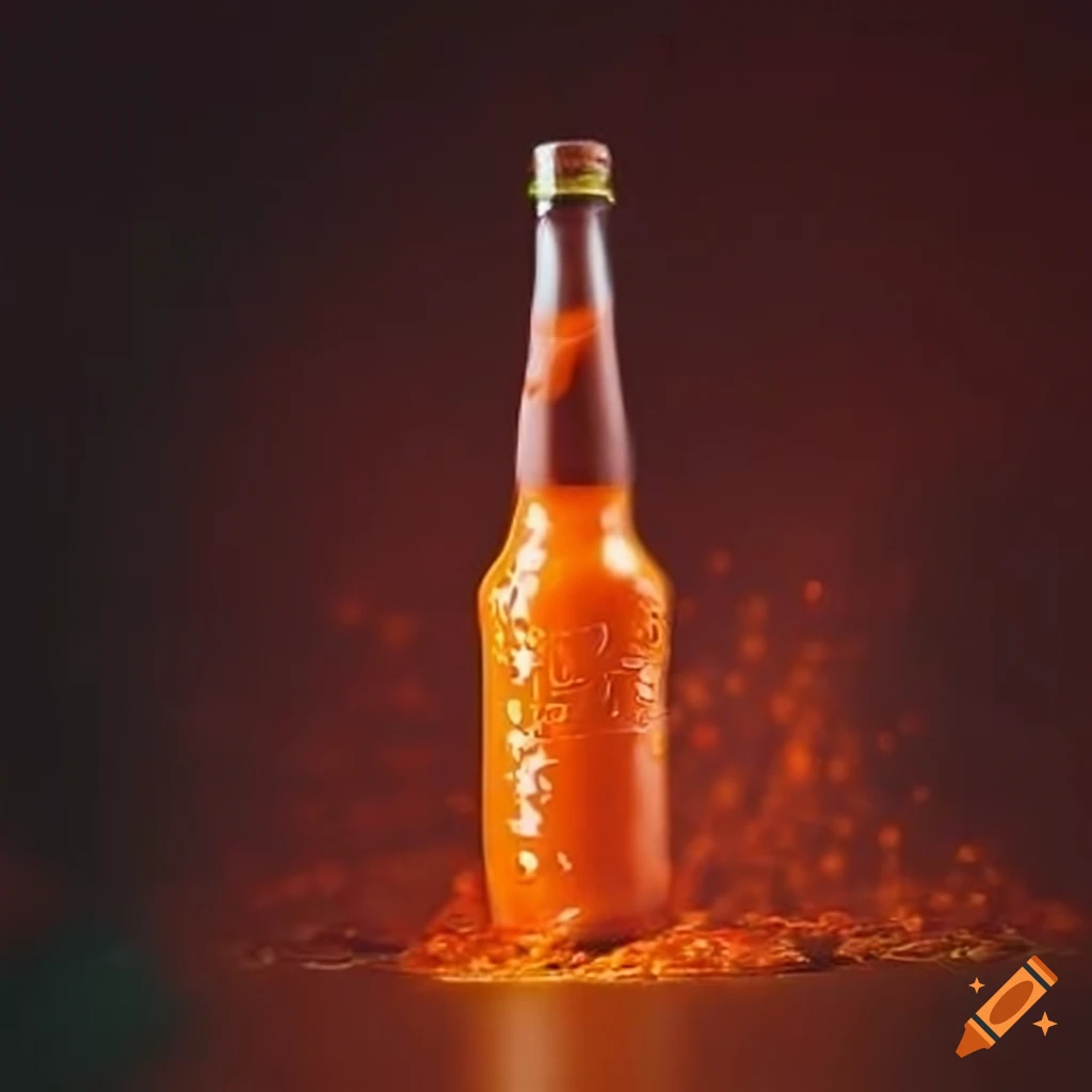 Bottle of spicy hot sauce on Craiyon