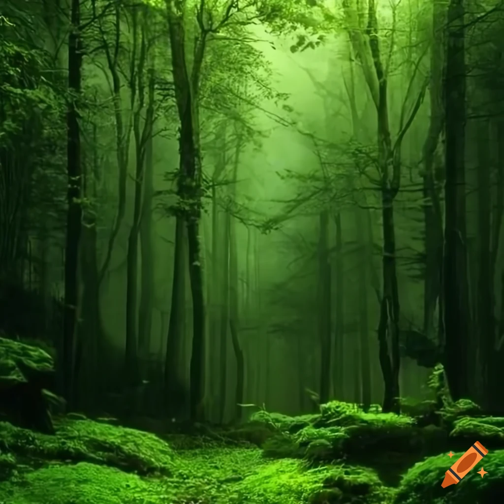 View of a dense forest on Craiyon