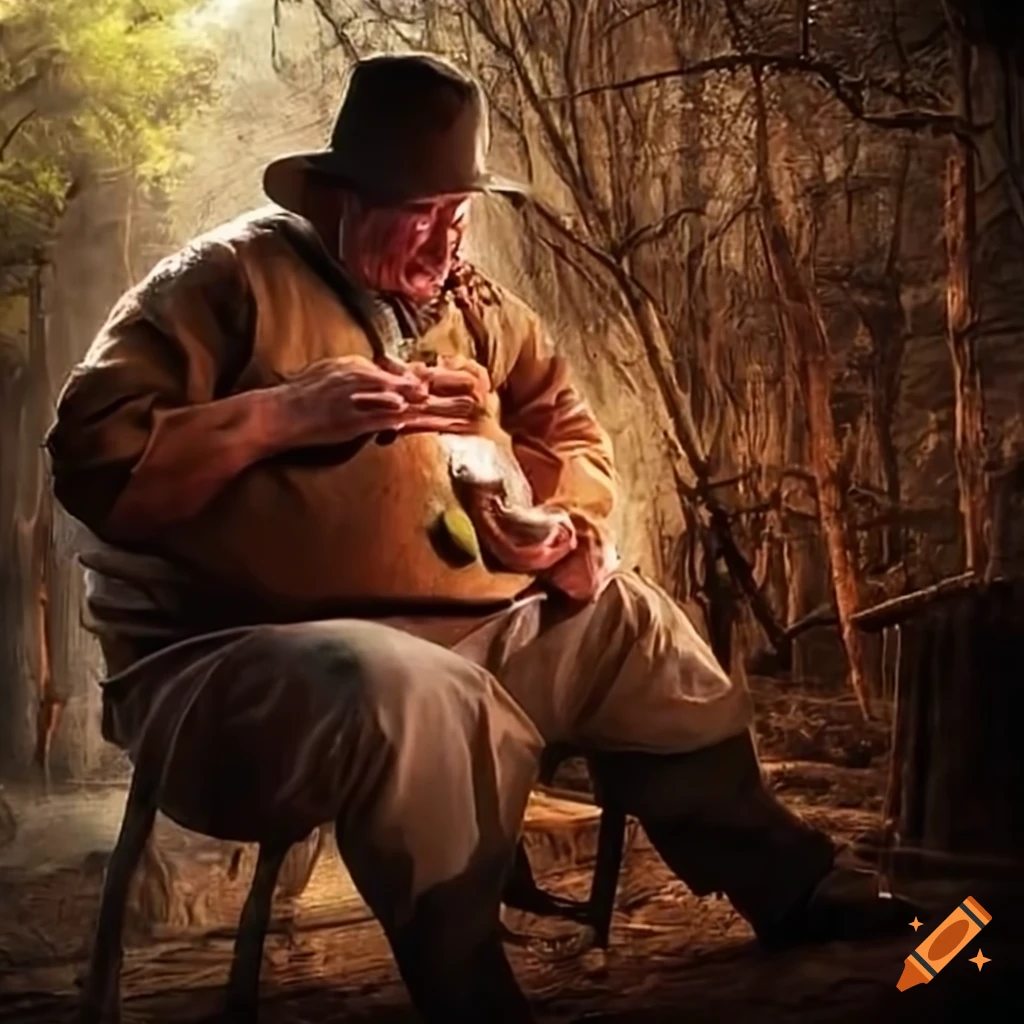 Hillbilly enjoying a meal