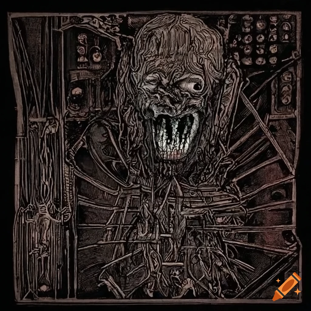 Blueprint of an evil cursing machine on Craiyon