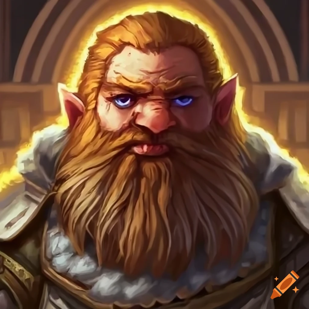 4k image of a dwarf cleric in holy robes