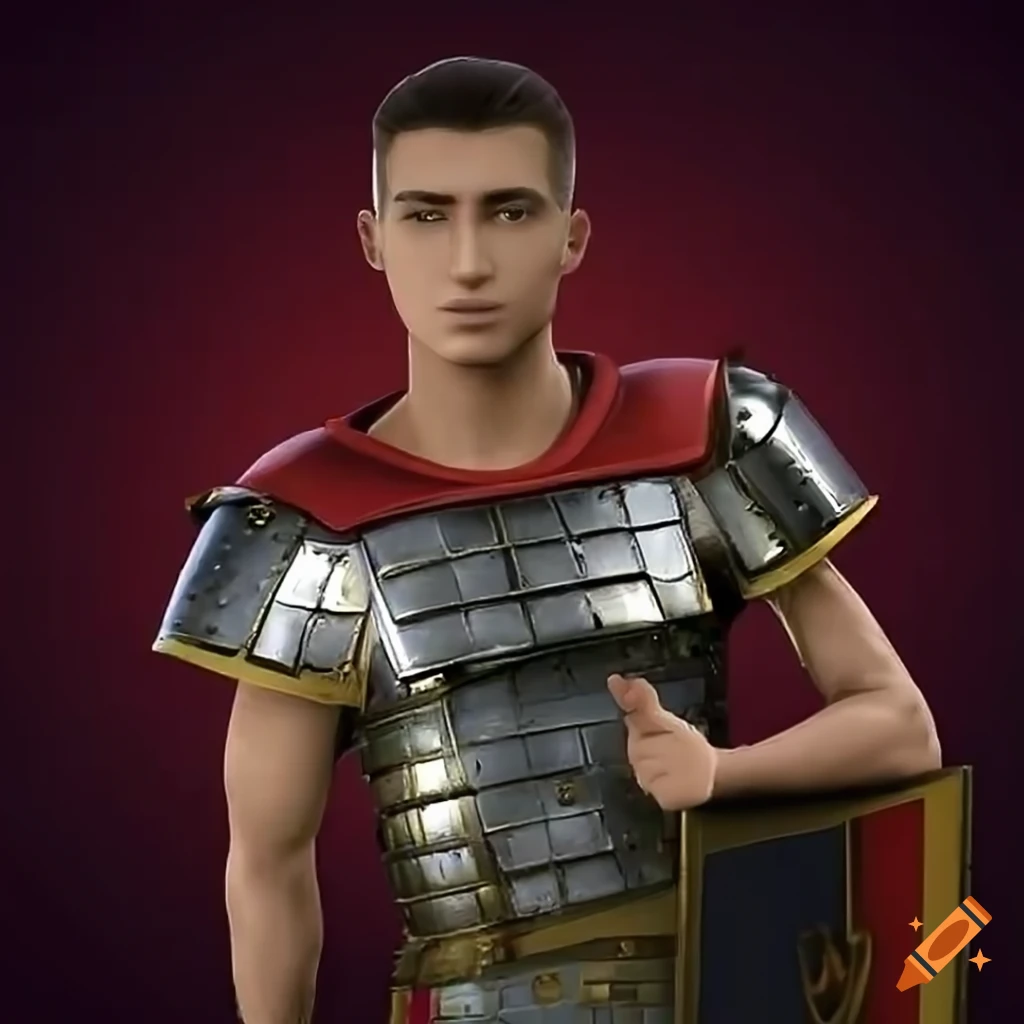 Portrait of a fit roman legionnaire