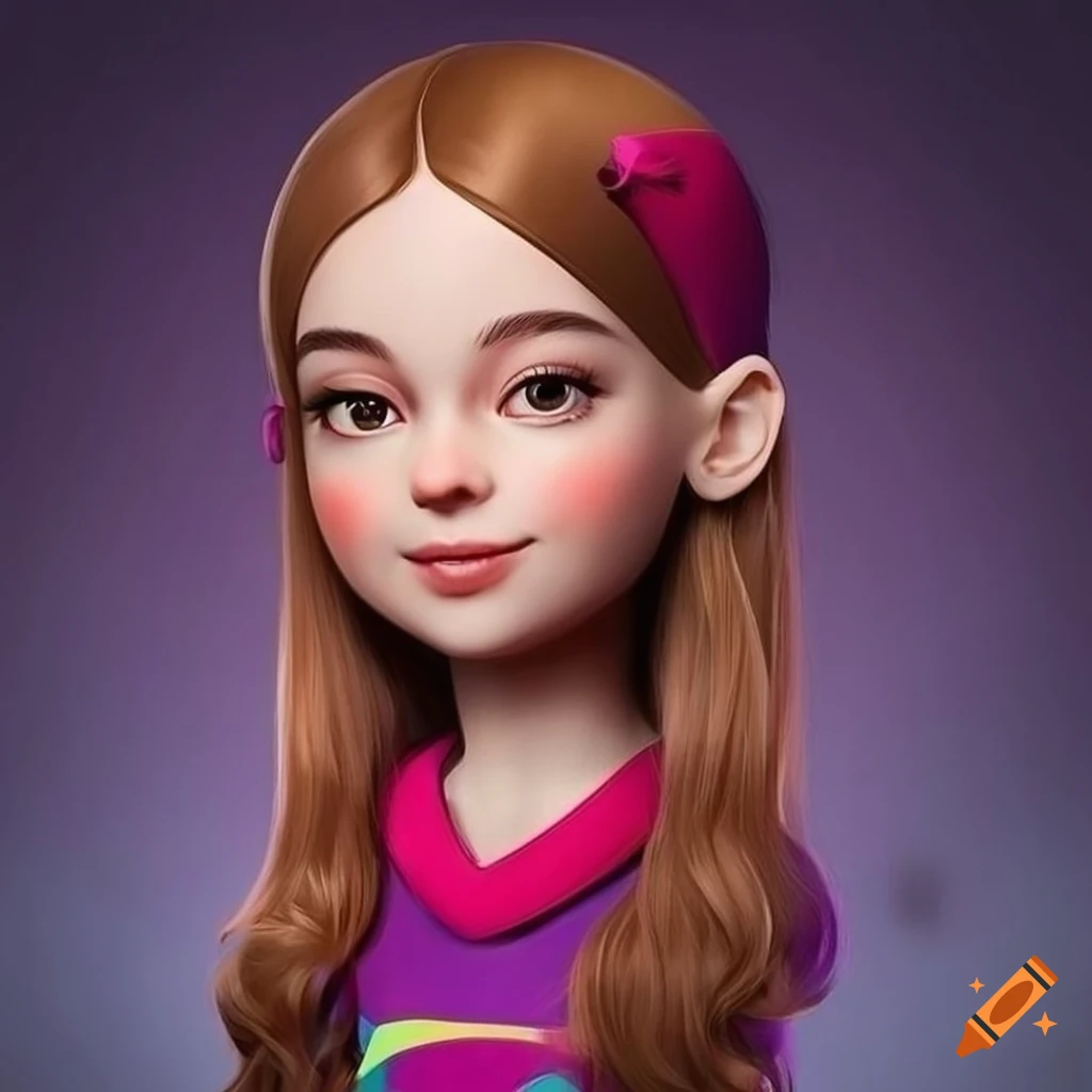 Real-life portrait of mabel pines on Craiyon