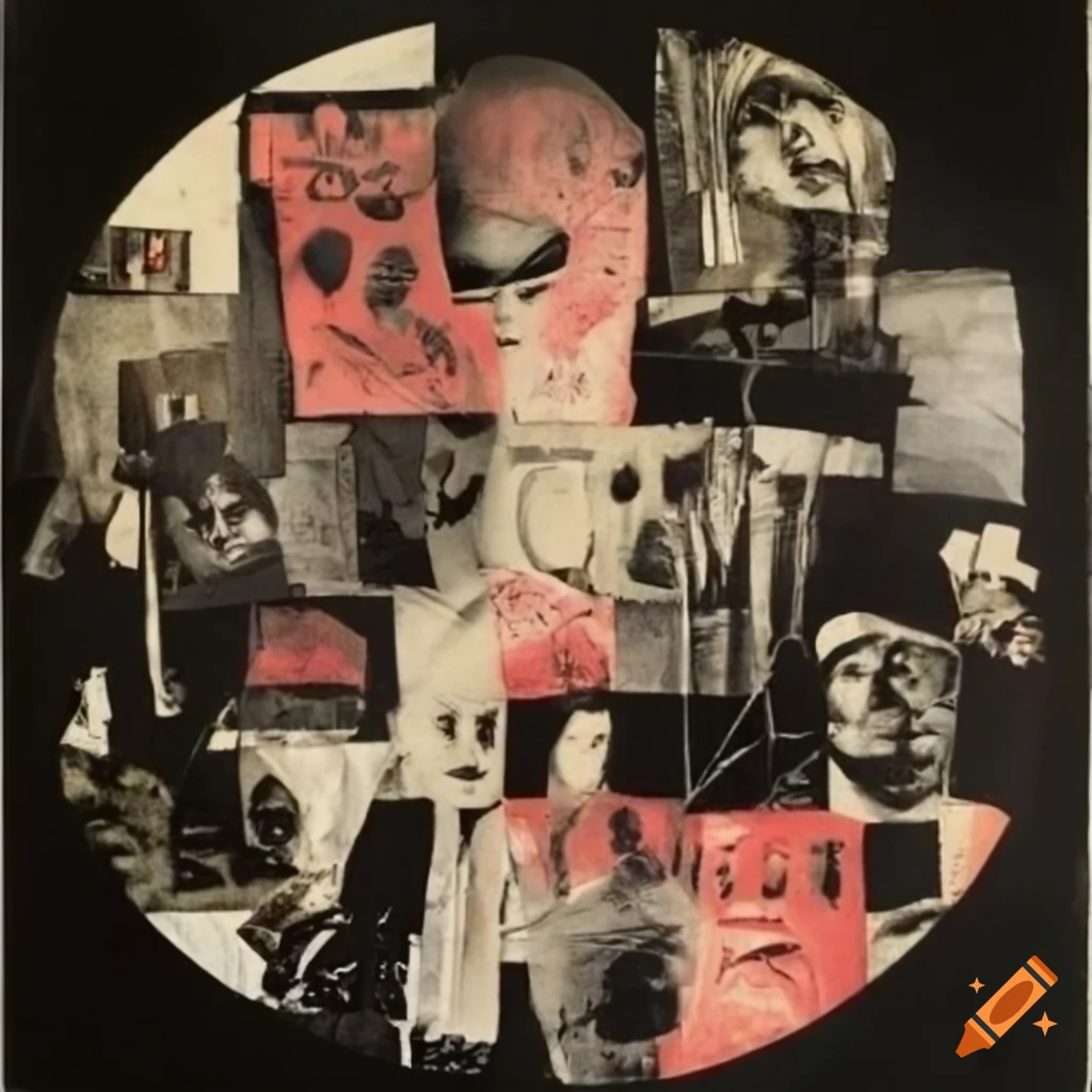 Dadaist collage artwork with punk and post expressionism elements on ...