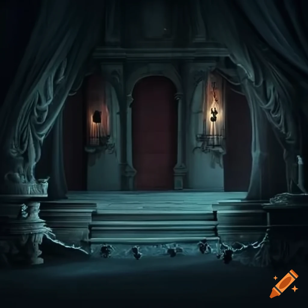 Stage set of a haunted house