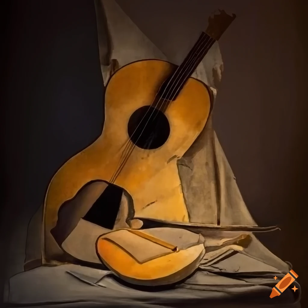 Modern still life with dirty fabric and musical instruments on Craiyon