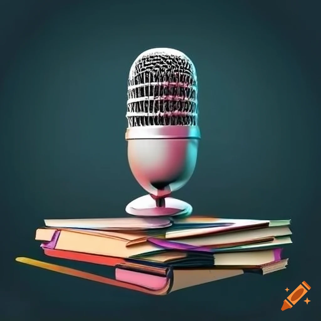 Book and microphone in galaxy on Craiyon