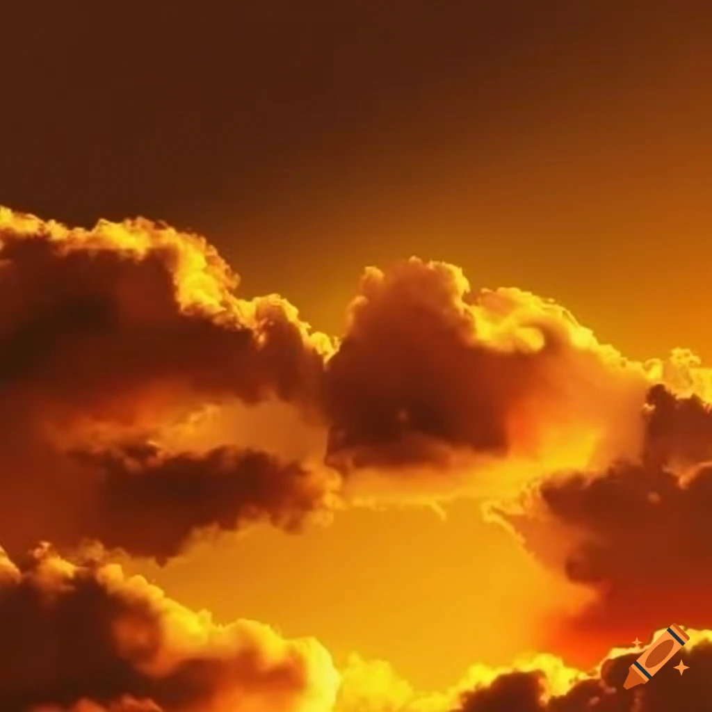 Golden clouds in the sky