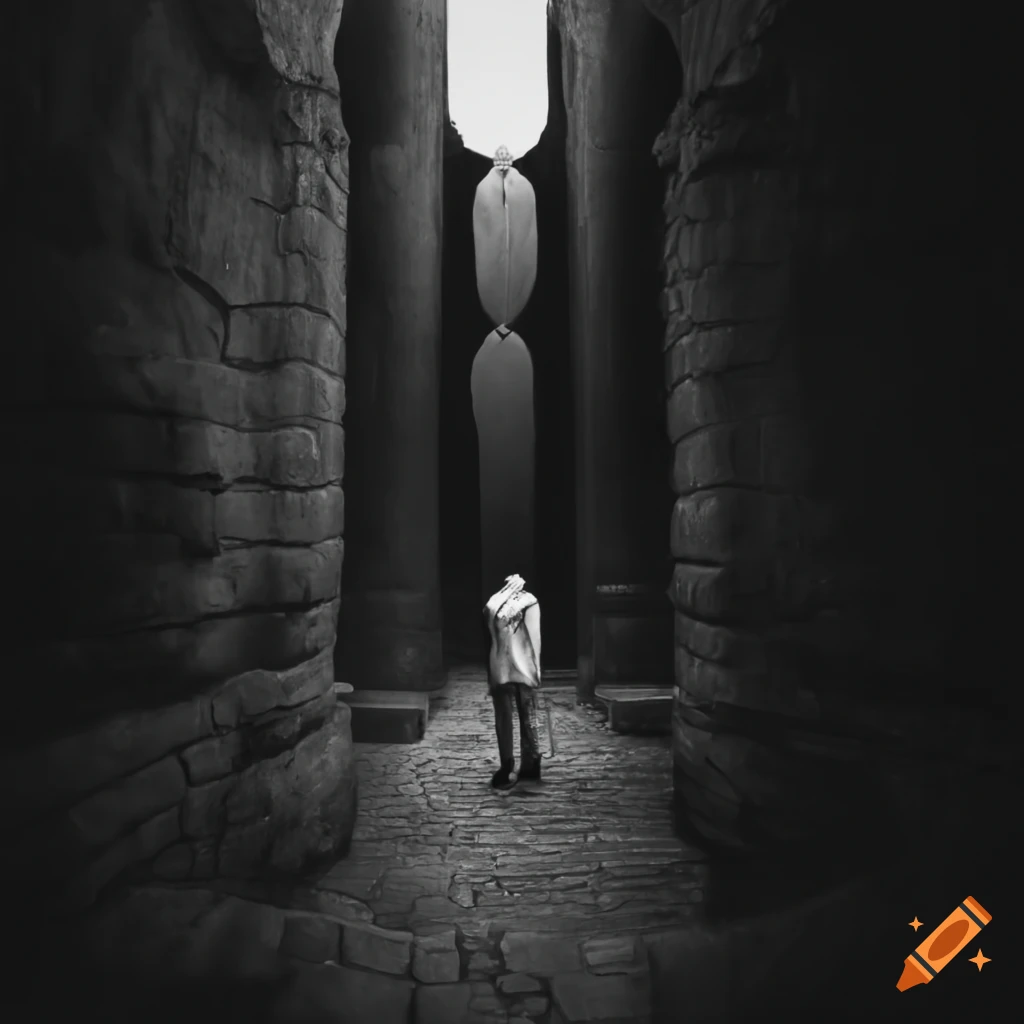 Digital art of a man entering a portal