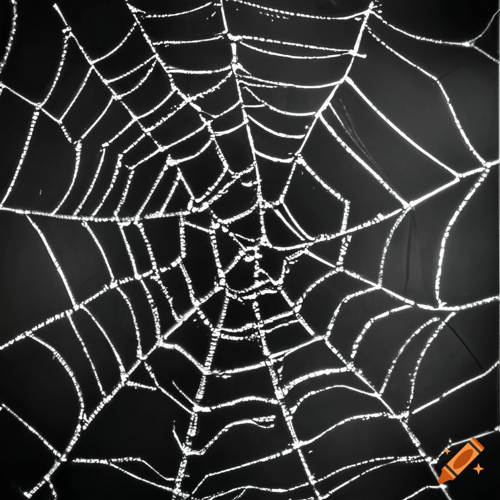 Close-up of a spiderweb on Craiyon