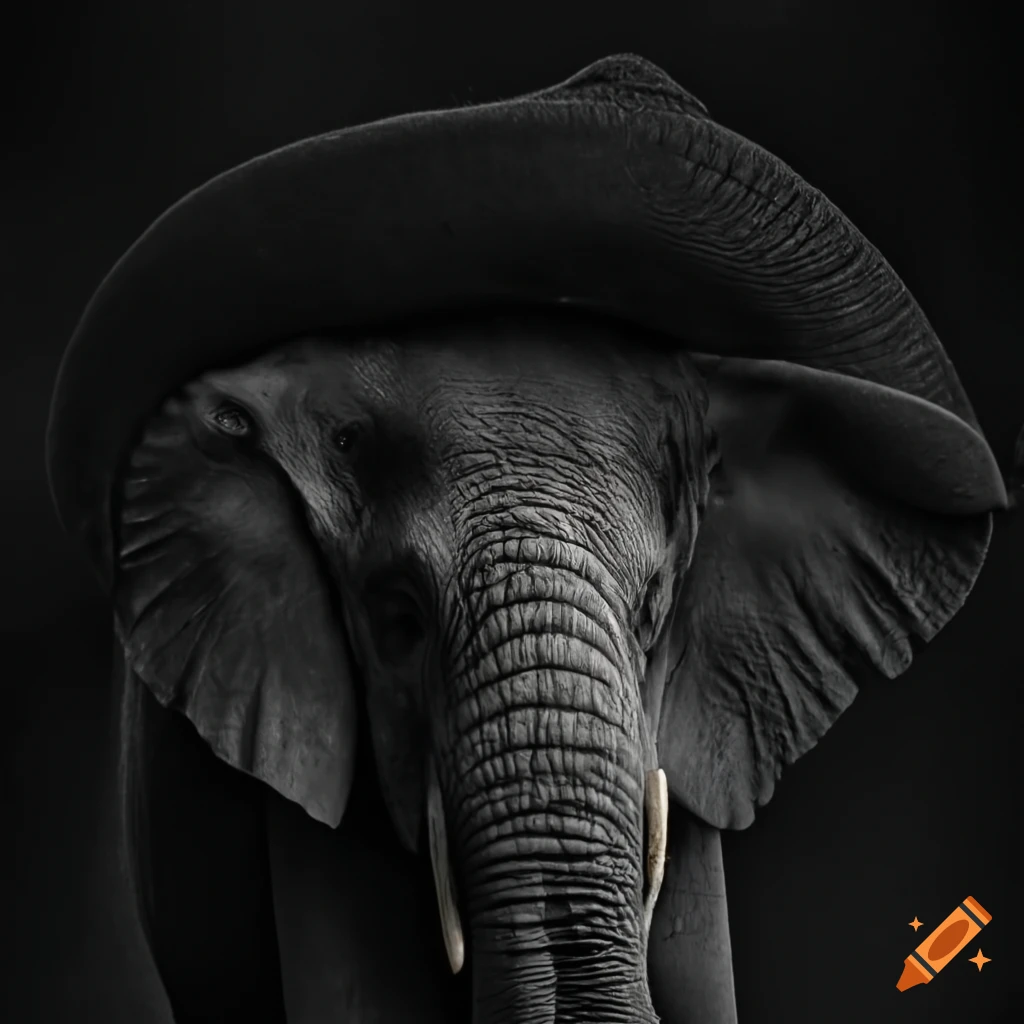 Elephant wearing a hat on Craiyon
