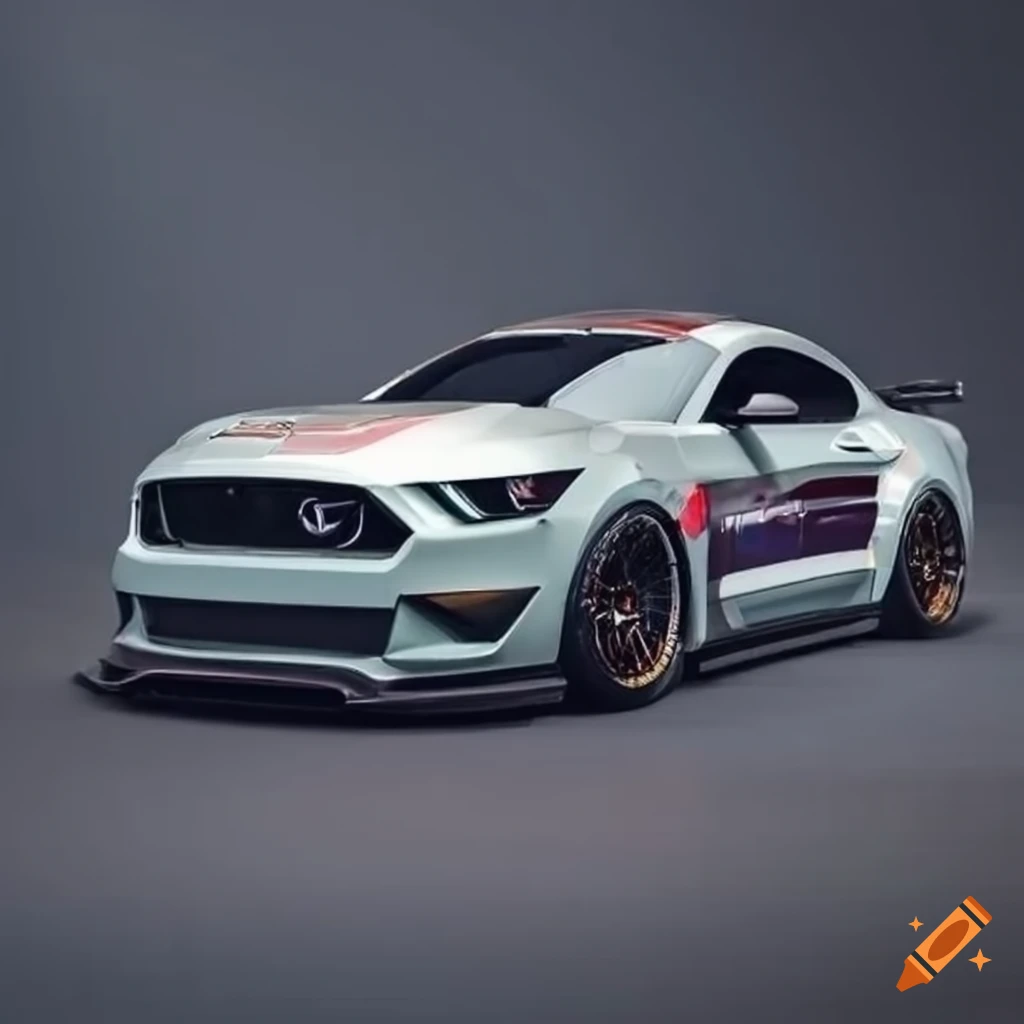 Custom circuit racing livery on a S550 Mustang on Craiyon