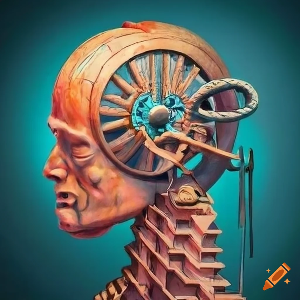 Steampunk illustration of a mechanical gadget on Craiyon