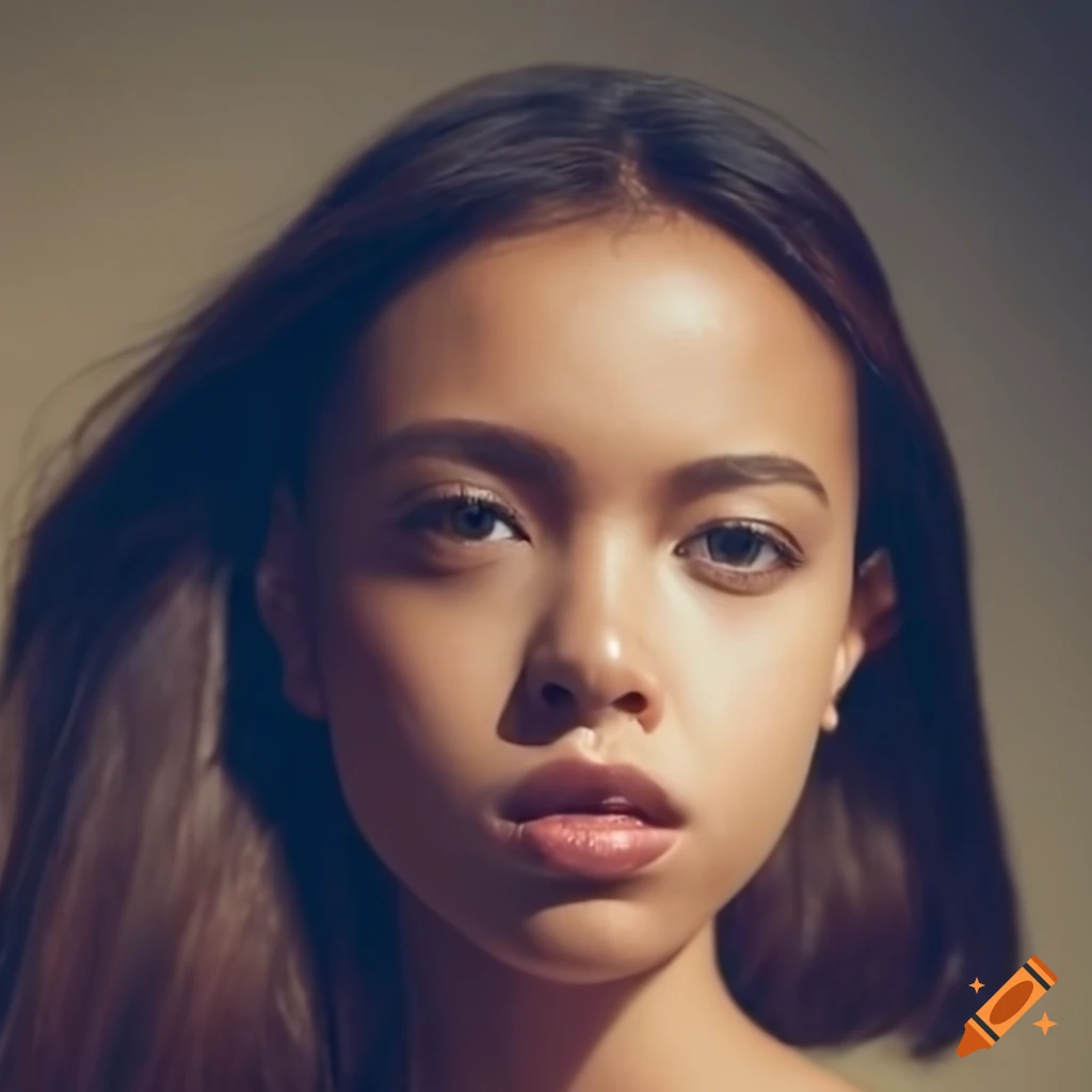 Close-up portrait of a stunning young woman on Craiyon