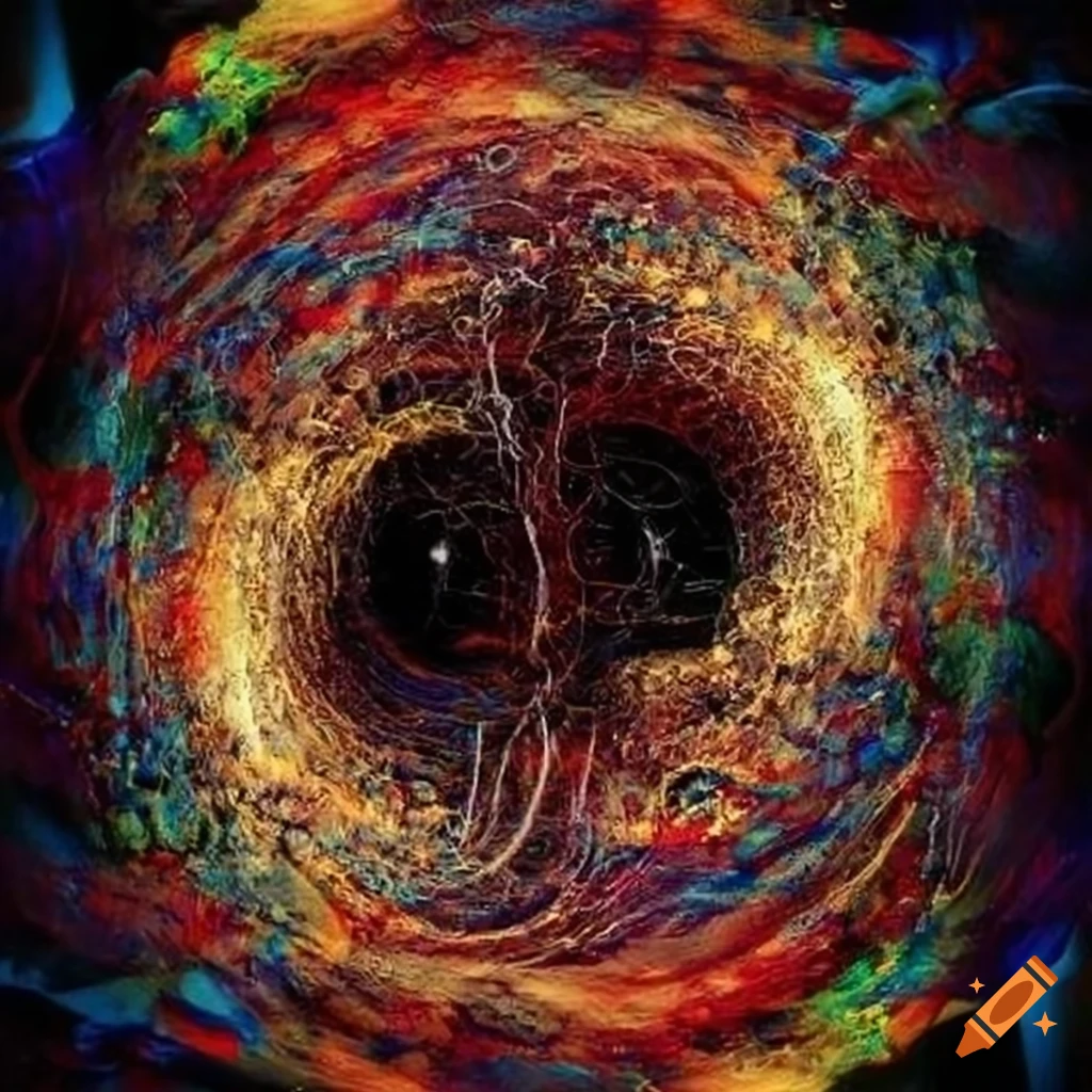 Abstract representation of cosmos with interconnected neurons ...