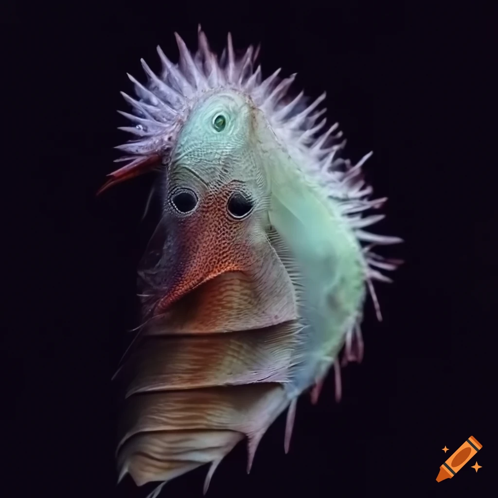 Artistic illustration of a hybrid creature with cactus spikes, bird ...