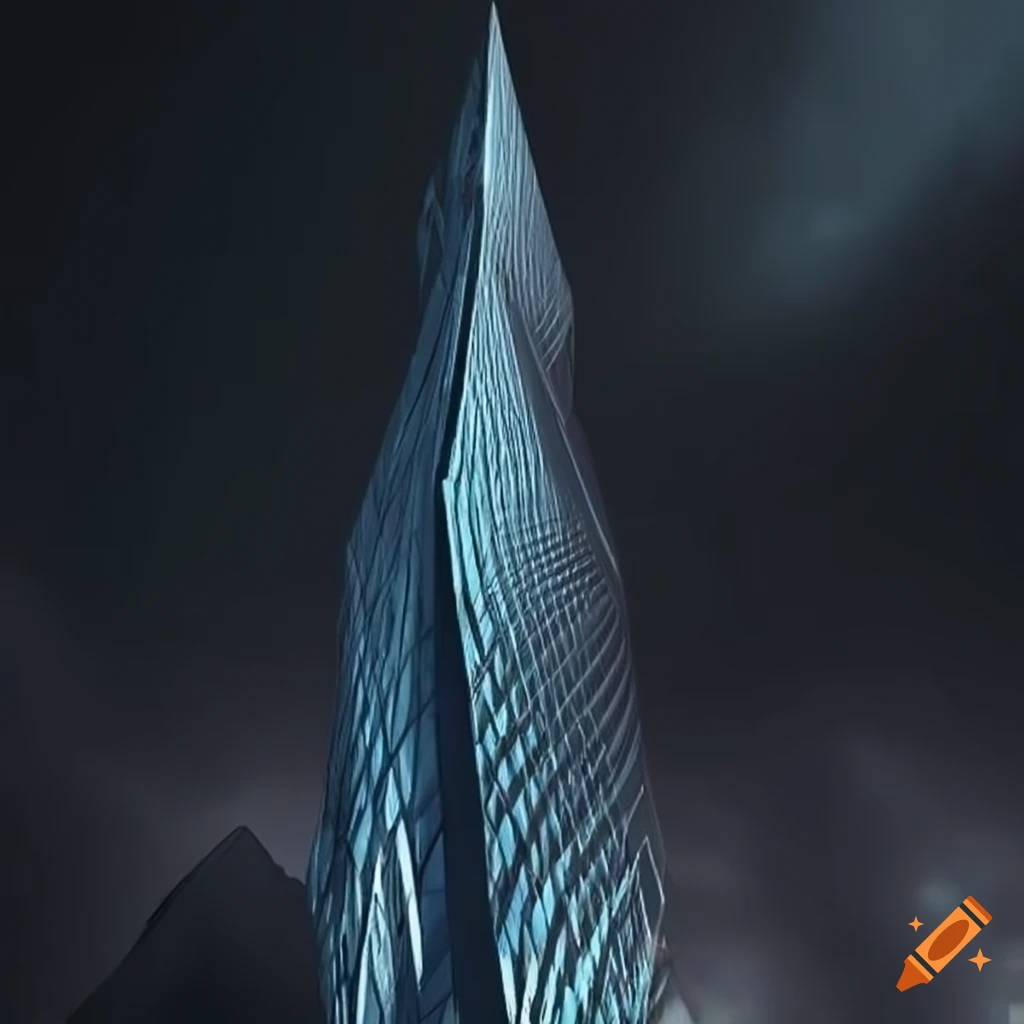 Black futuristic skyscraper