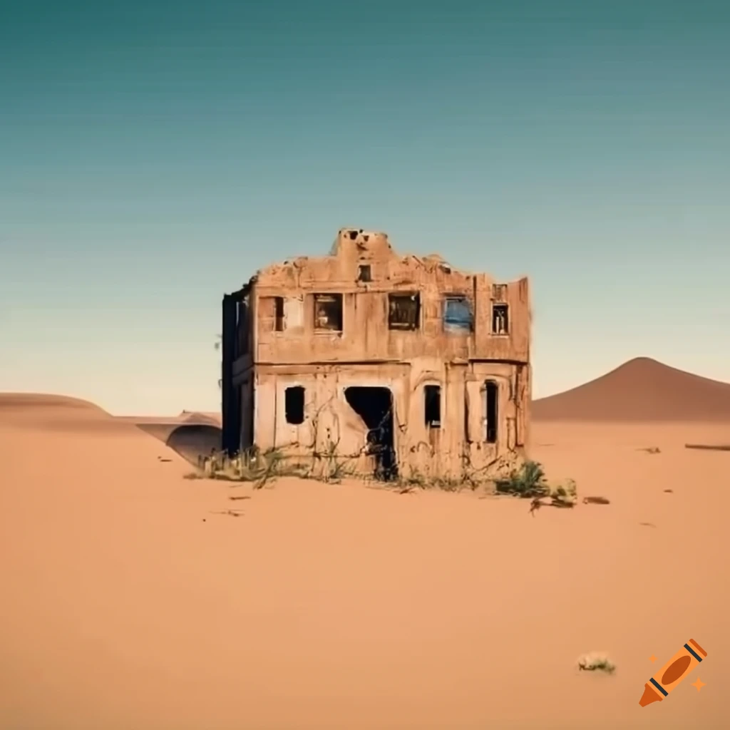 Brick house in a californian desert with a sign reading 'the university ...