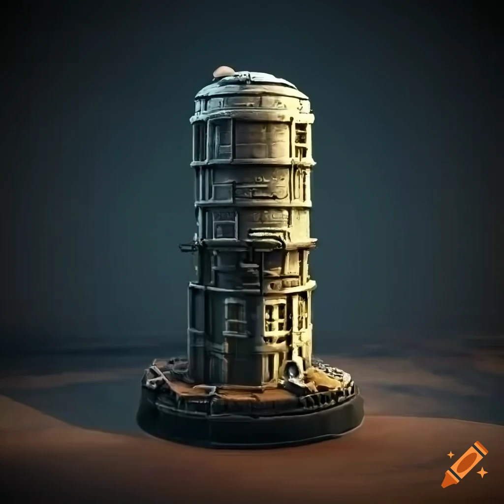 Dystopian sci-fi industrial building