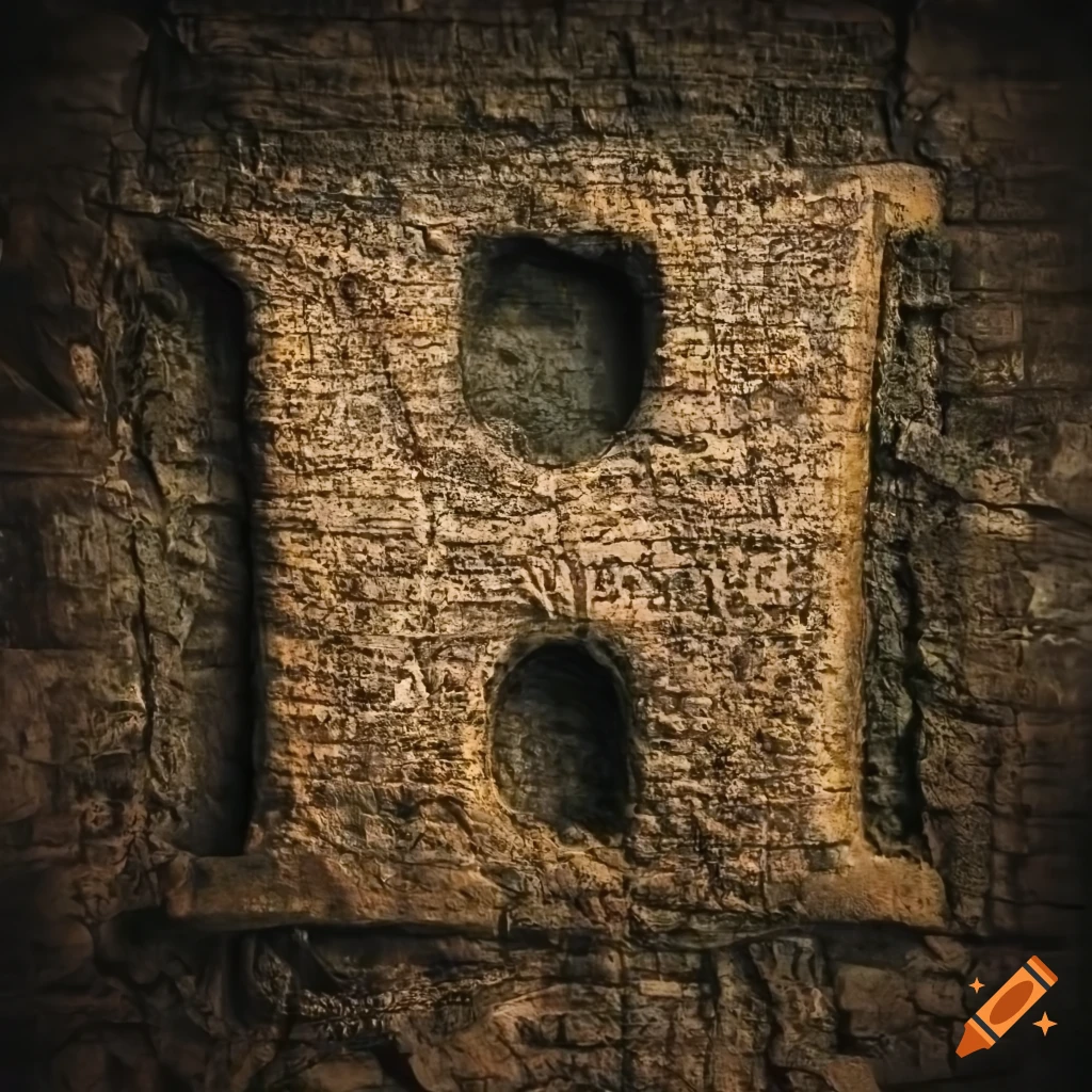 Dramatic letter a on moss-covered wall