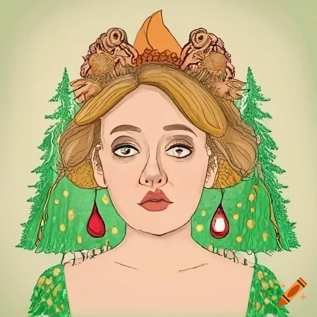 Illustration of adele in a magical forest on Craiyon