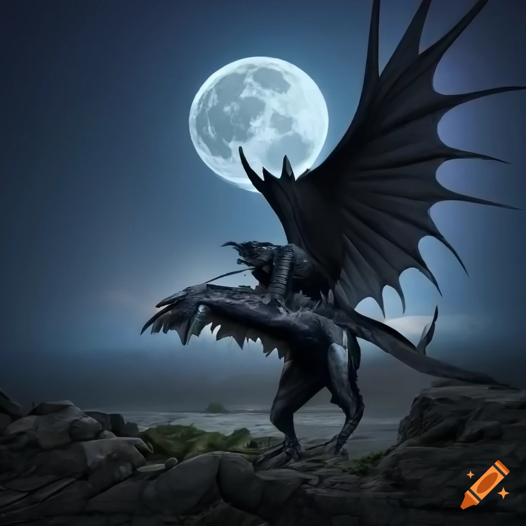 Epic scene of a raven slaying a dragon in ruins on Craiyon