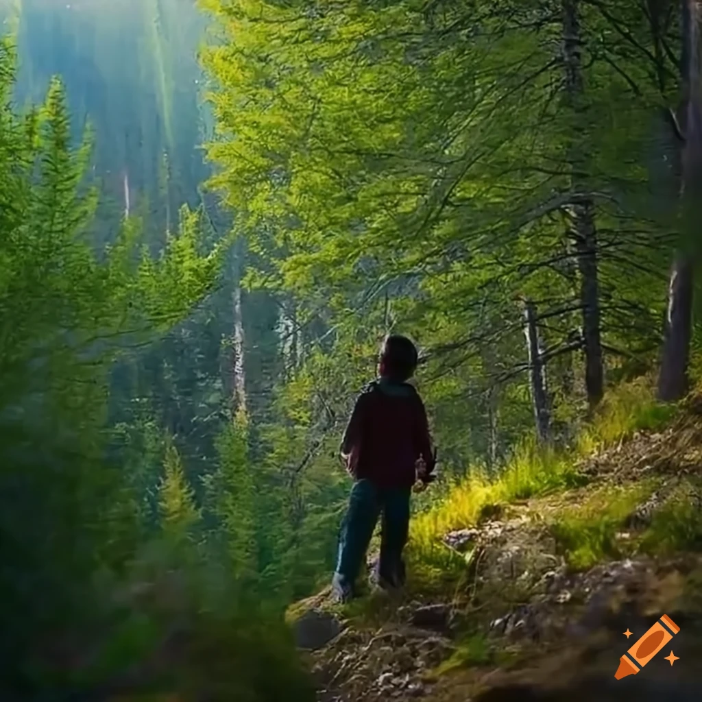 Youthful boy exploring the canadian outdoors