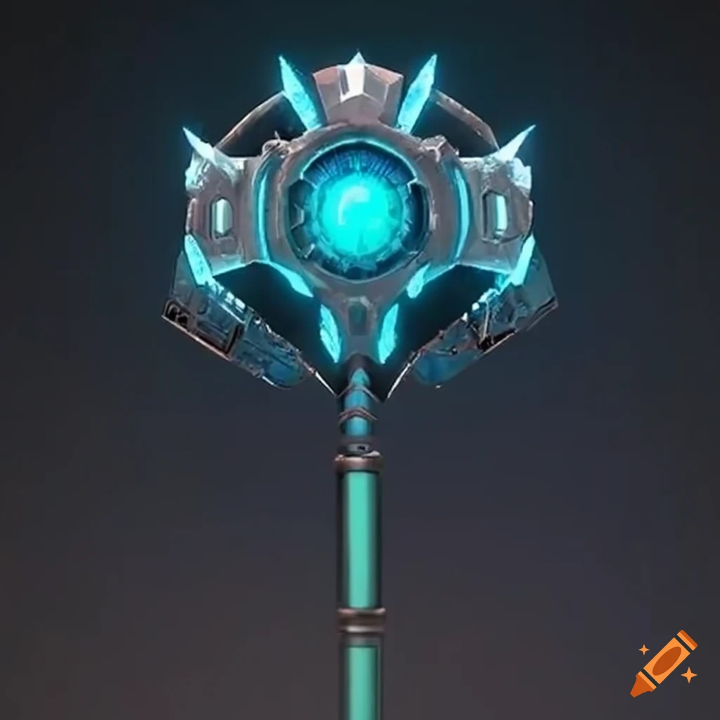 Image of a powerful fantasy hammer with an integrated clock on Craiyon