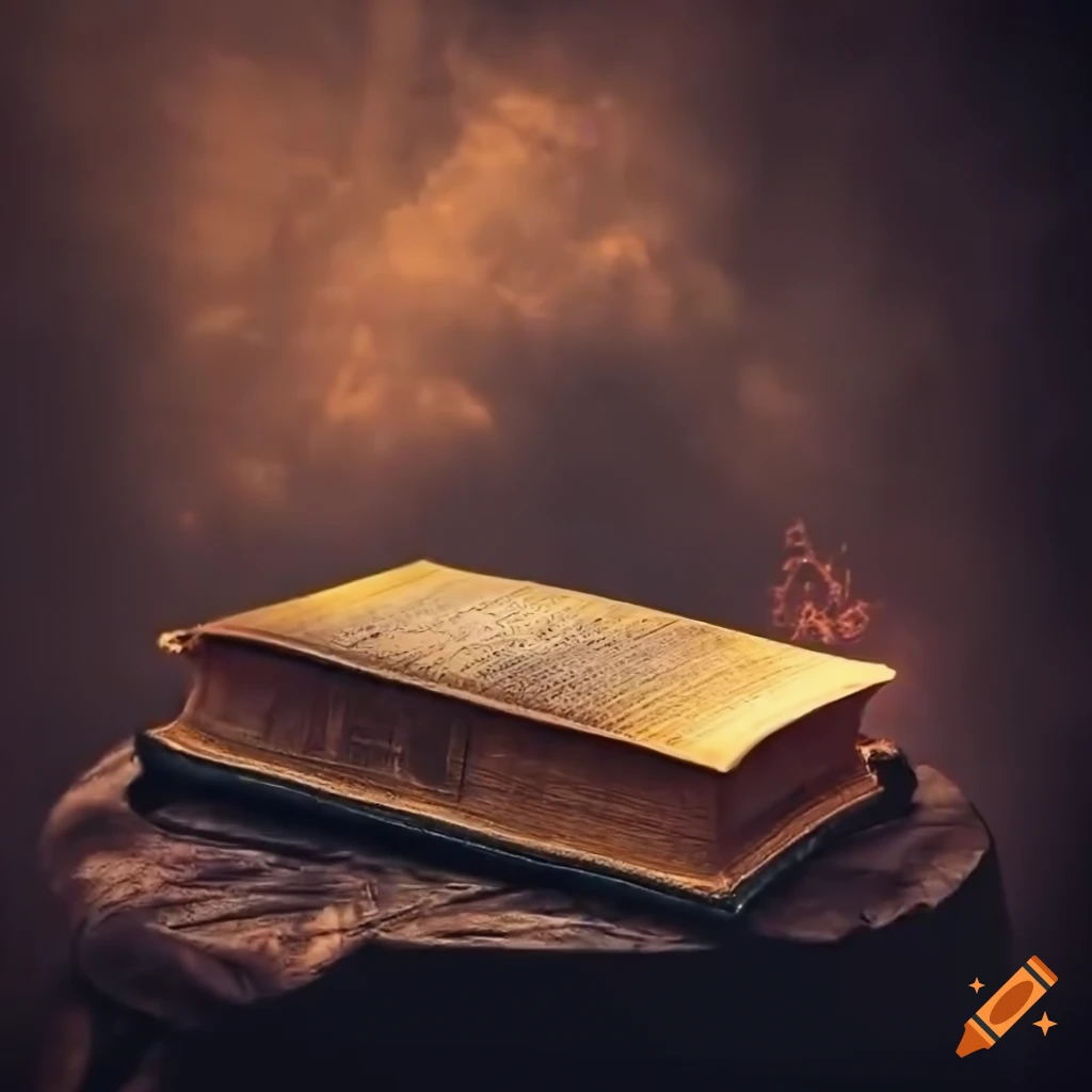 Ultra-realistic photograph of an ancient book of magic on Craiyon