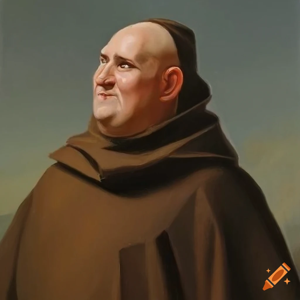 Renaissance monk portrait in oil painting on canvas on Craiyon
