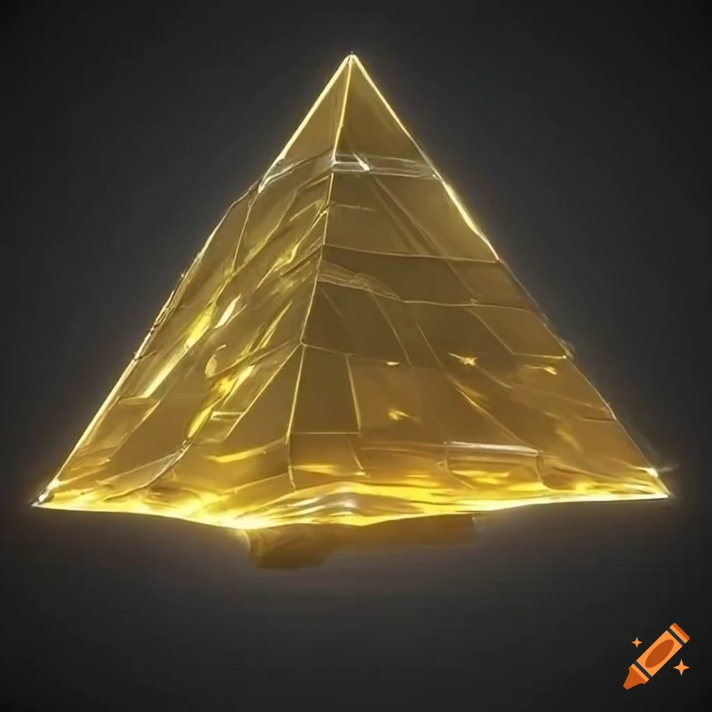 Futuristic golden pyramid spaceship on Craiyon