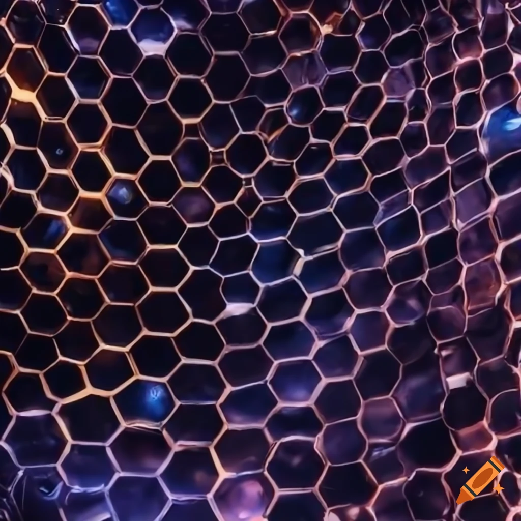 Photorealistic honeycomb pattern in cosmic space