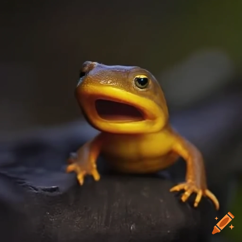 Scared newt