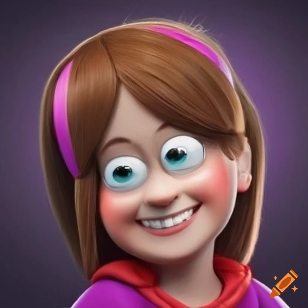 Realistic high-resolution portrait of mabel pines on Craiyon