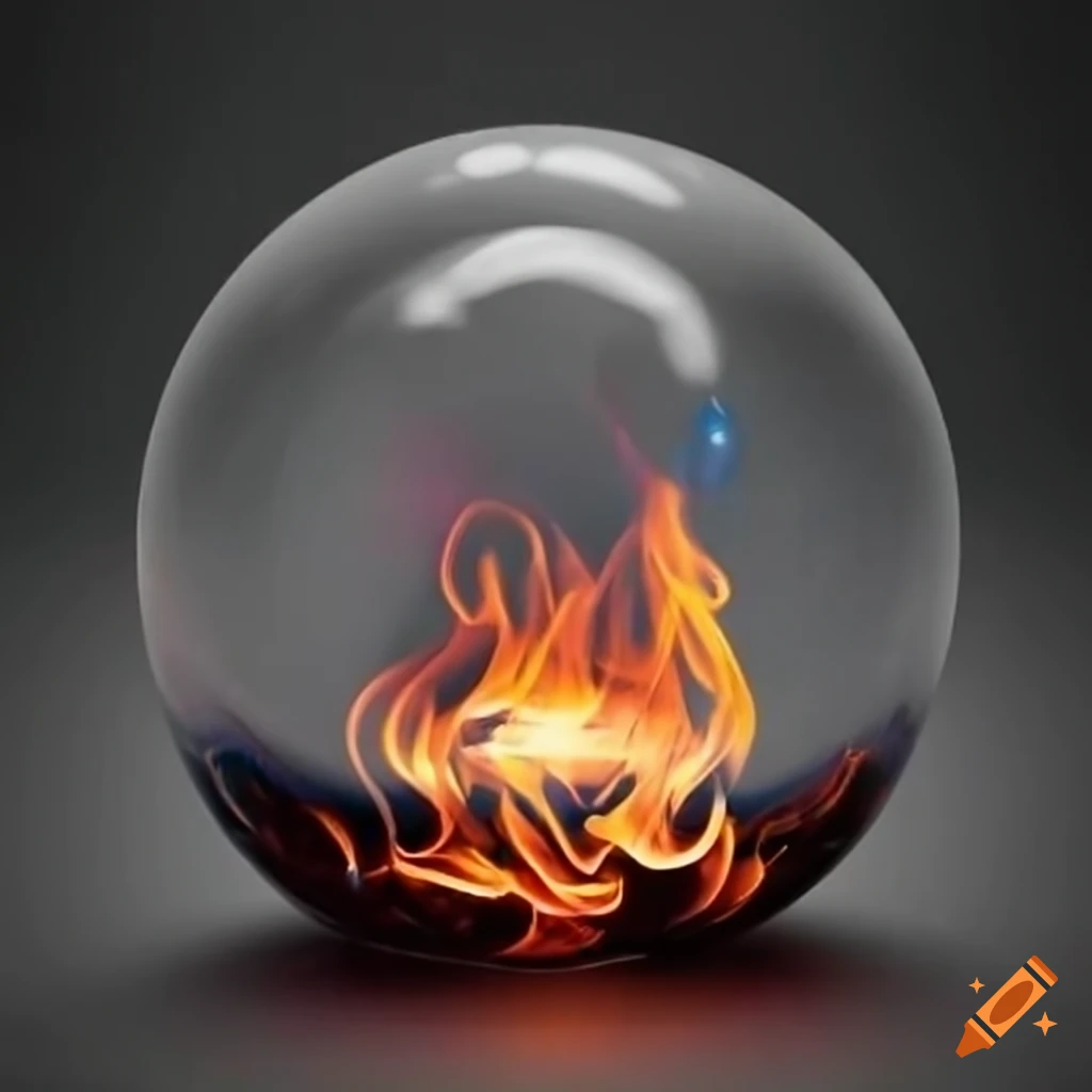 Glass ball with dancing flames inside