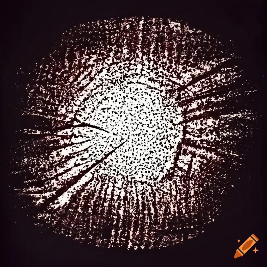 Stippled screen print art with explosive streaks on Craiyon