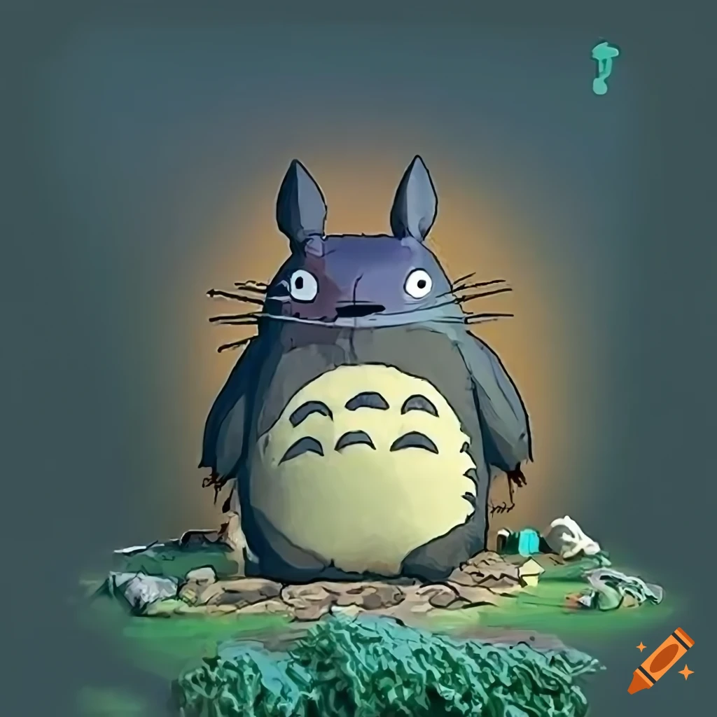 Realistic 3d totoro pointing a gun on Craiyon