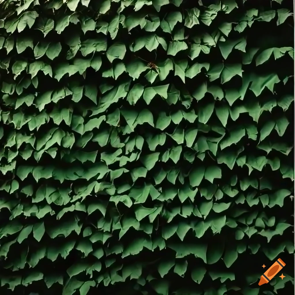 Photo-realistic wallpaper of a wall covered in vines on Craiyon