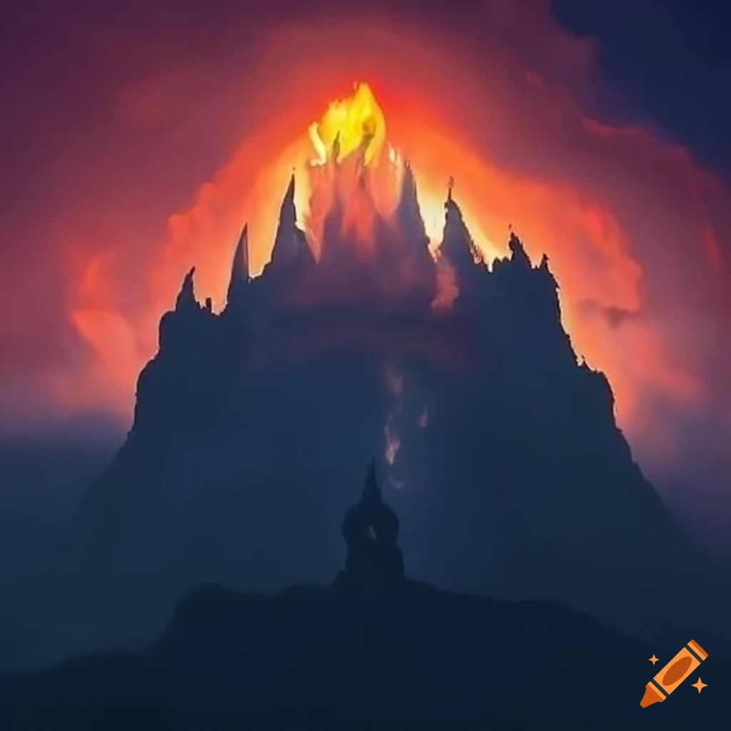 Image of bowser's fire castle on Craiyon