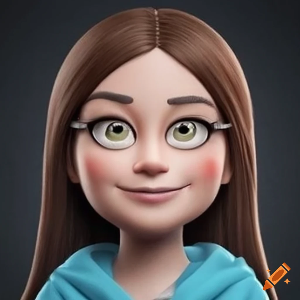 Portrait of asian mabel pines in high resolution on Craiyon